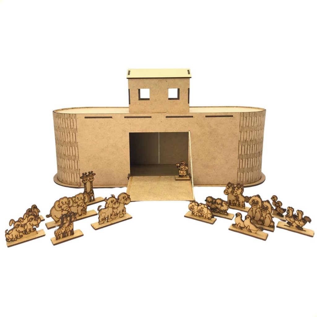Miniatura Arca De Noé Mini Barco Decoração Cristã C/animais | Shopee Brasil
