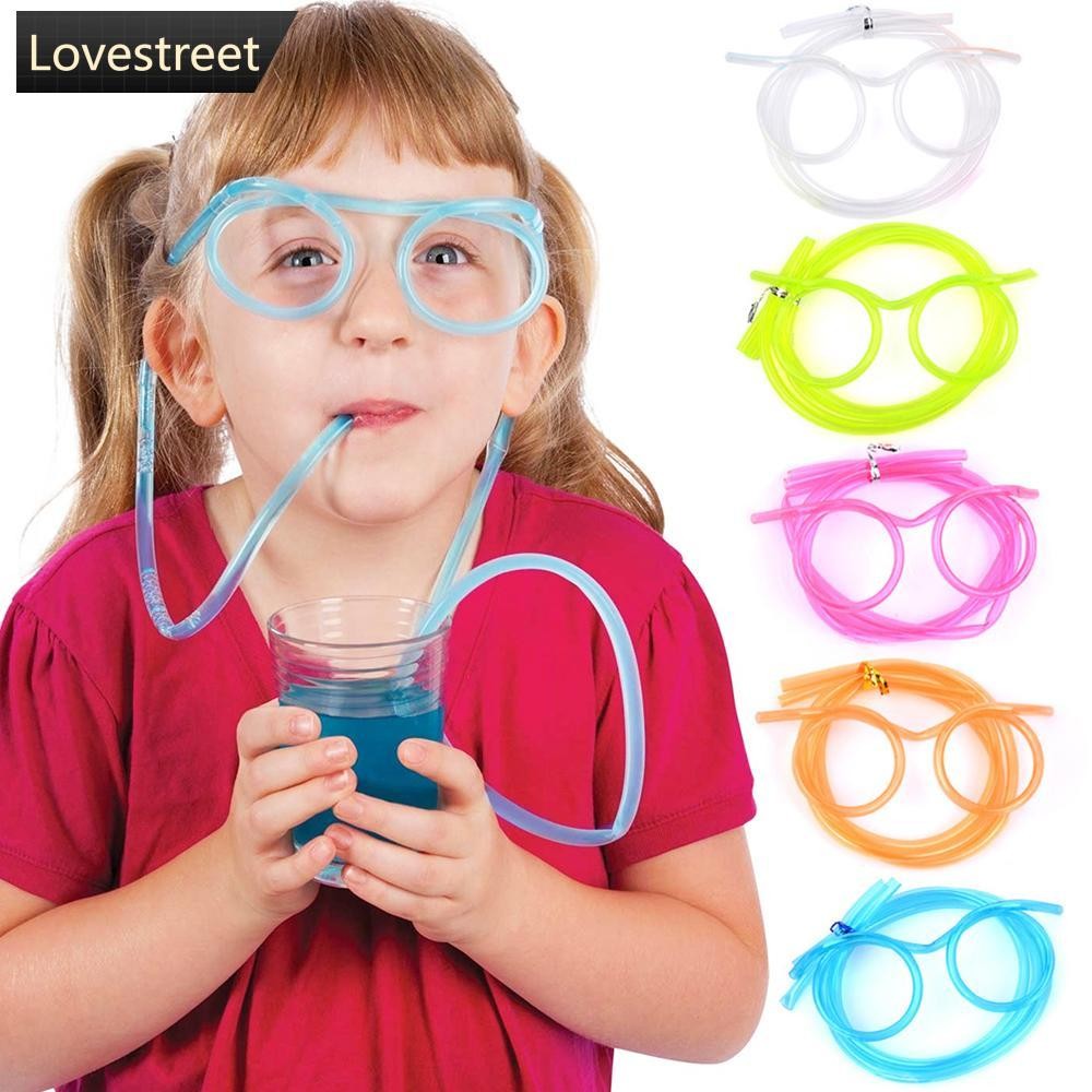 Nobleflying 1PC Engraçado Óculos Macios Palha Beber Tubo Crianças ...