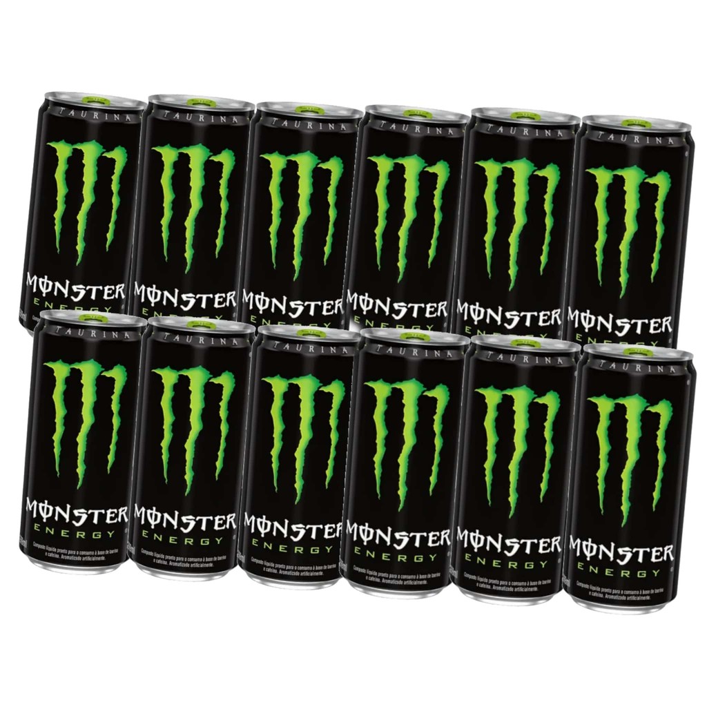 Kit 12un Energético Monster Energy Drink Original Lata Preta 269ml ...