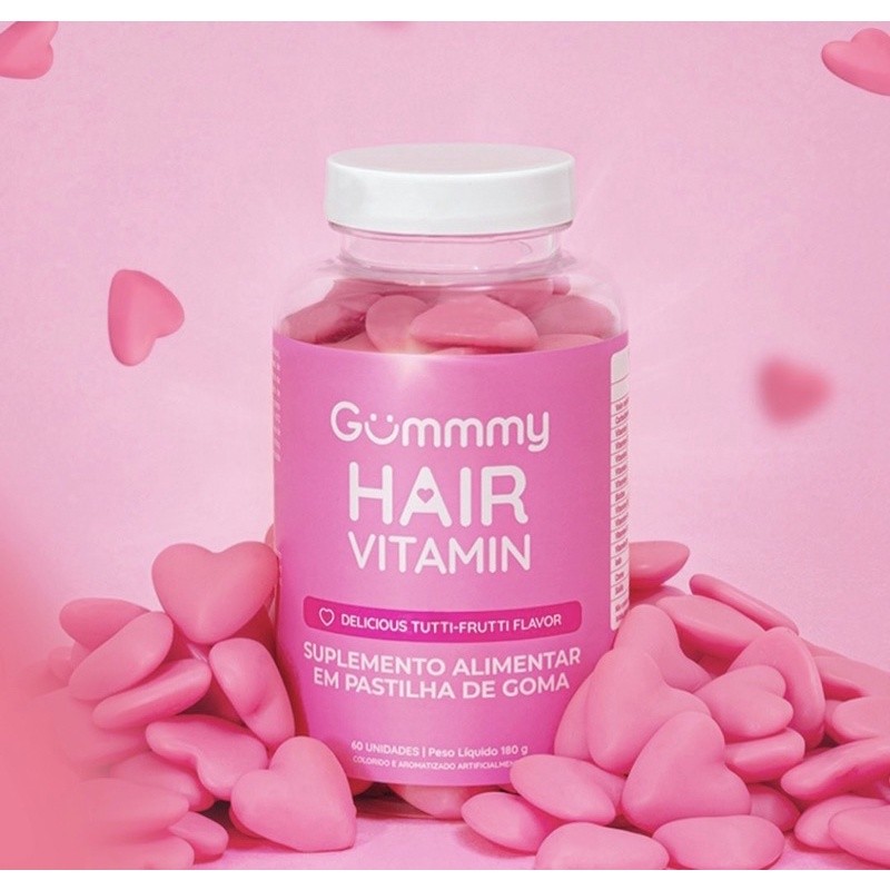 Gummy Hair Suplemento Alimentar 180g - 60 Gomas | Shopee Brasil