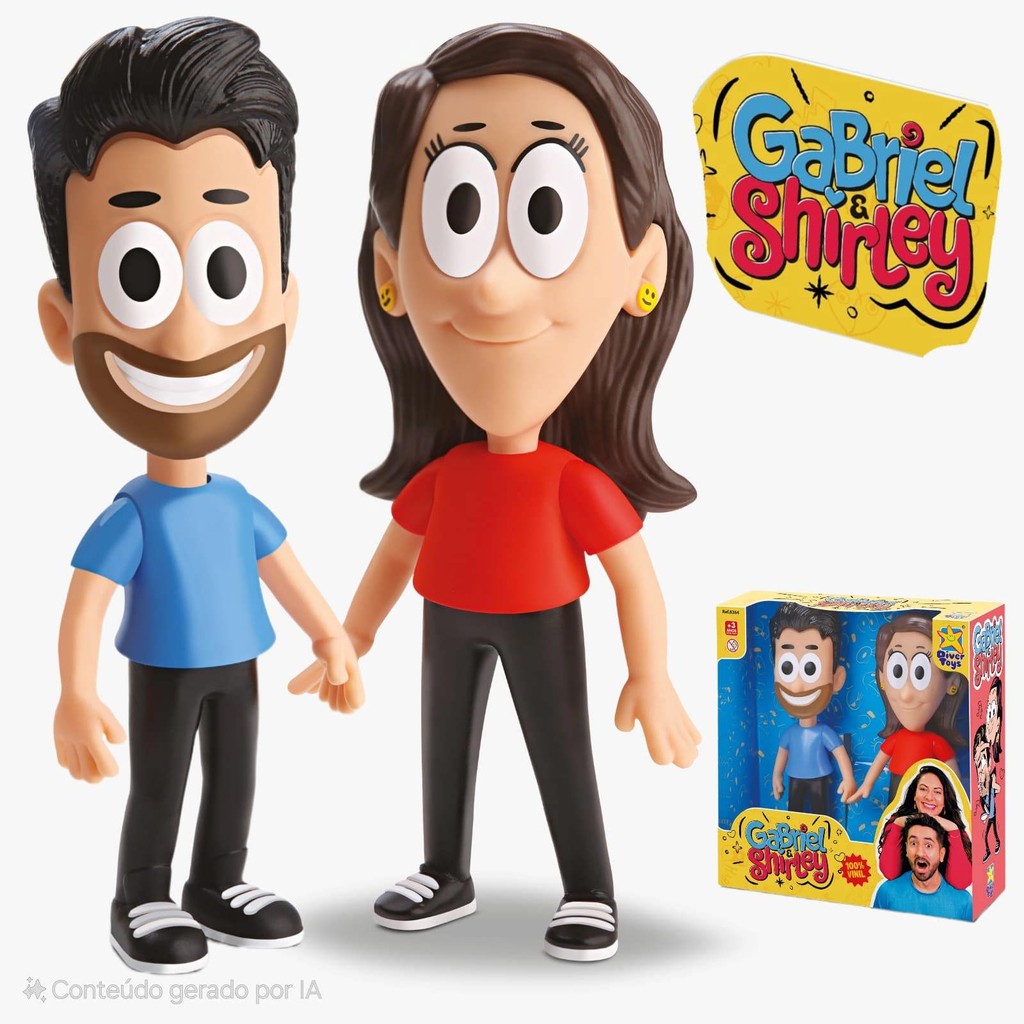 Bonecos Gashi - Gabriel e Shirley Youtubers em vinil macio | Shopee Brasil