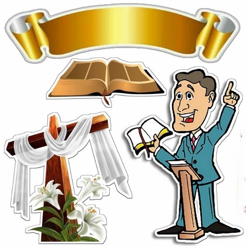 Topo Topper de Bolo Bíblia Evangélico Católico Religião Personalizado ...