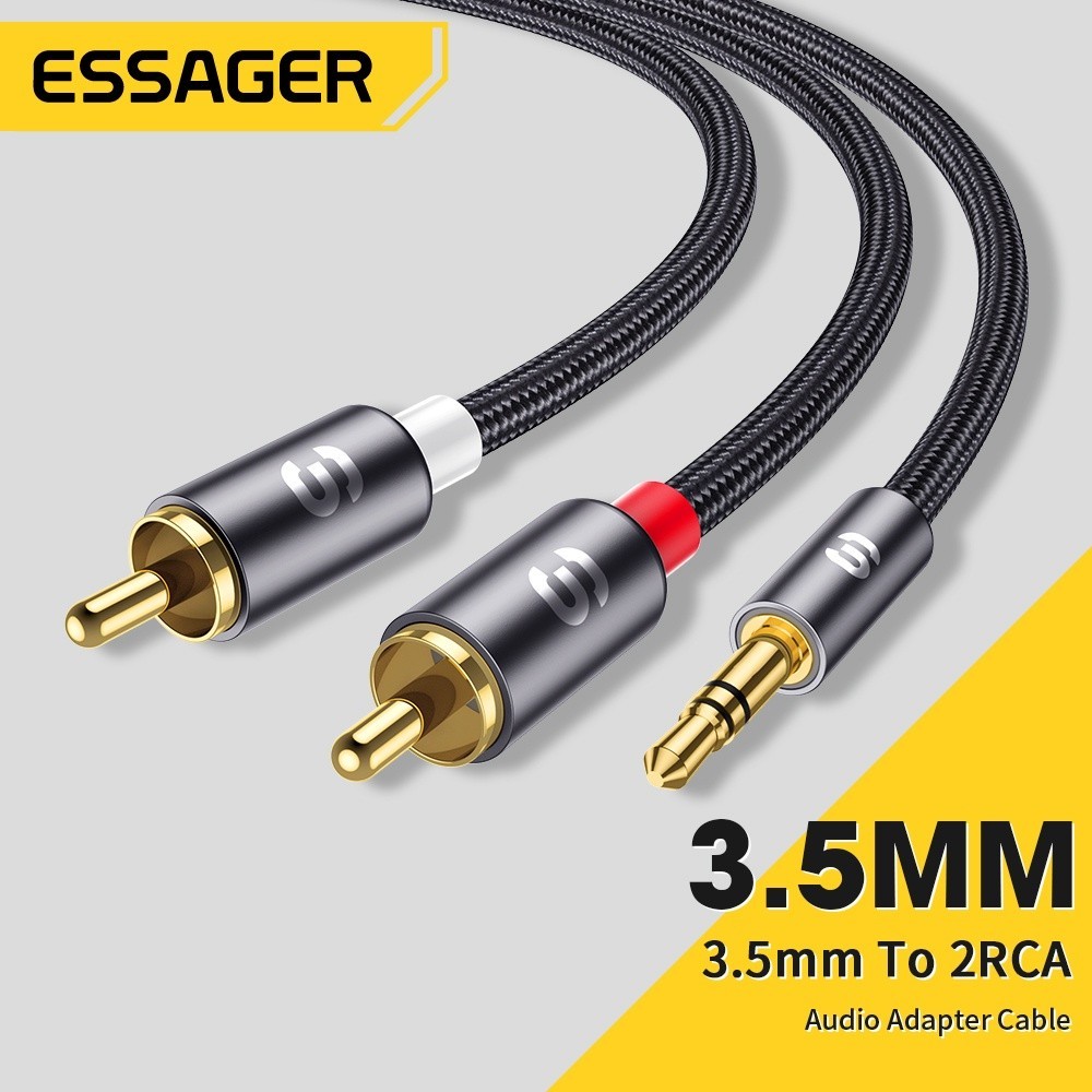 [Shopee Choice] Cabo Essager RCA Jack De 3.5 mm Para 2 Aux De Áudio ...
