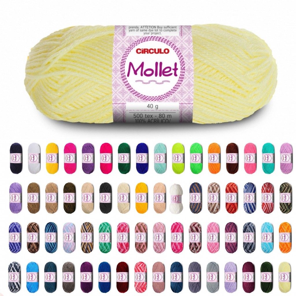 Fio Circulo Mollet 80M Em Acrilico Com 40G Shopee | Shopee Brasil