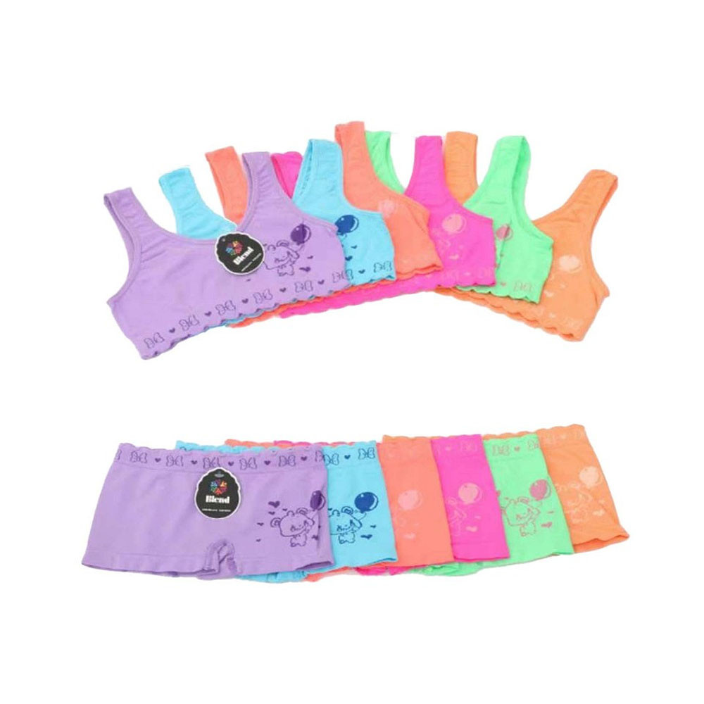 Conjunto Infantil Confortável Sem Costura Top e Calcinha Boxer Dia a ...