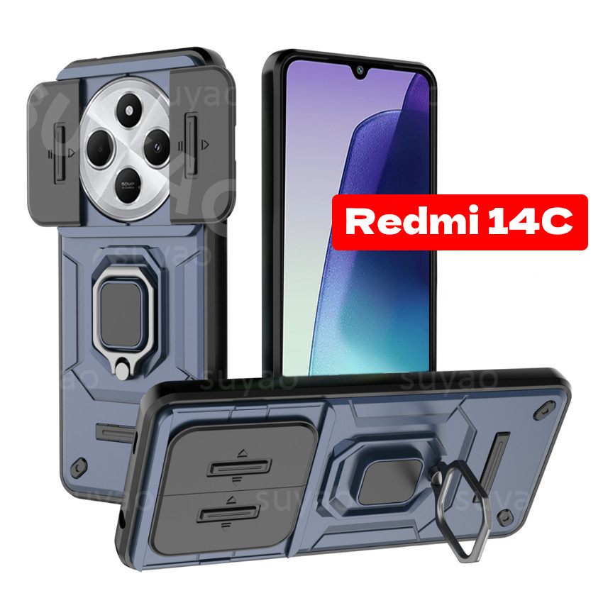 Para Redmi 14C 13C Xiaomi Poco C75 2024 Capa De Telefone Armadura Anel Suporte Redmi14C PocoC75 ...