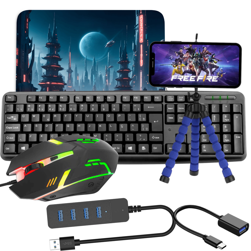 Kit Mobilador Para Celular Jogos/office Completo Tripé v8 | Shopee Brasil