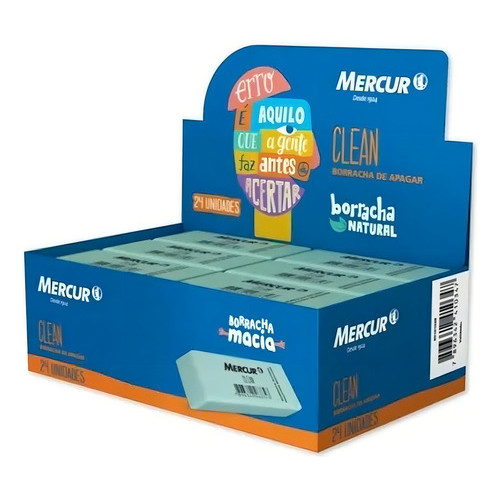 BORRACHA CLEAN VERDE BOX 24PCS | Shopee Brasil