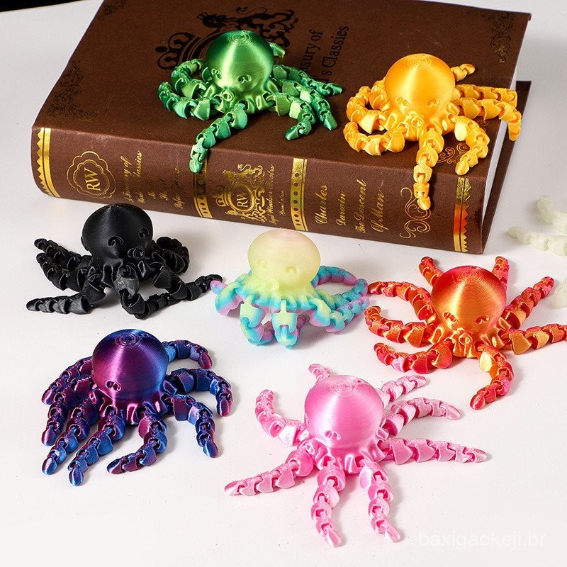Figura Magnética Impressa em 3D Polvo Lula Modelo Animal Realista ...