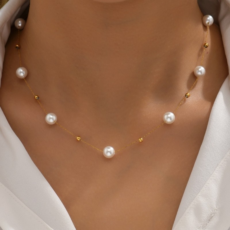 1 Colar de Imitação de Moda Simples Colar de Cadeia de Clavícula para ...