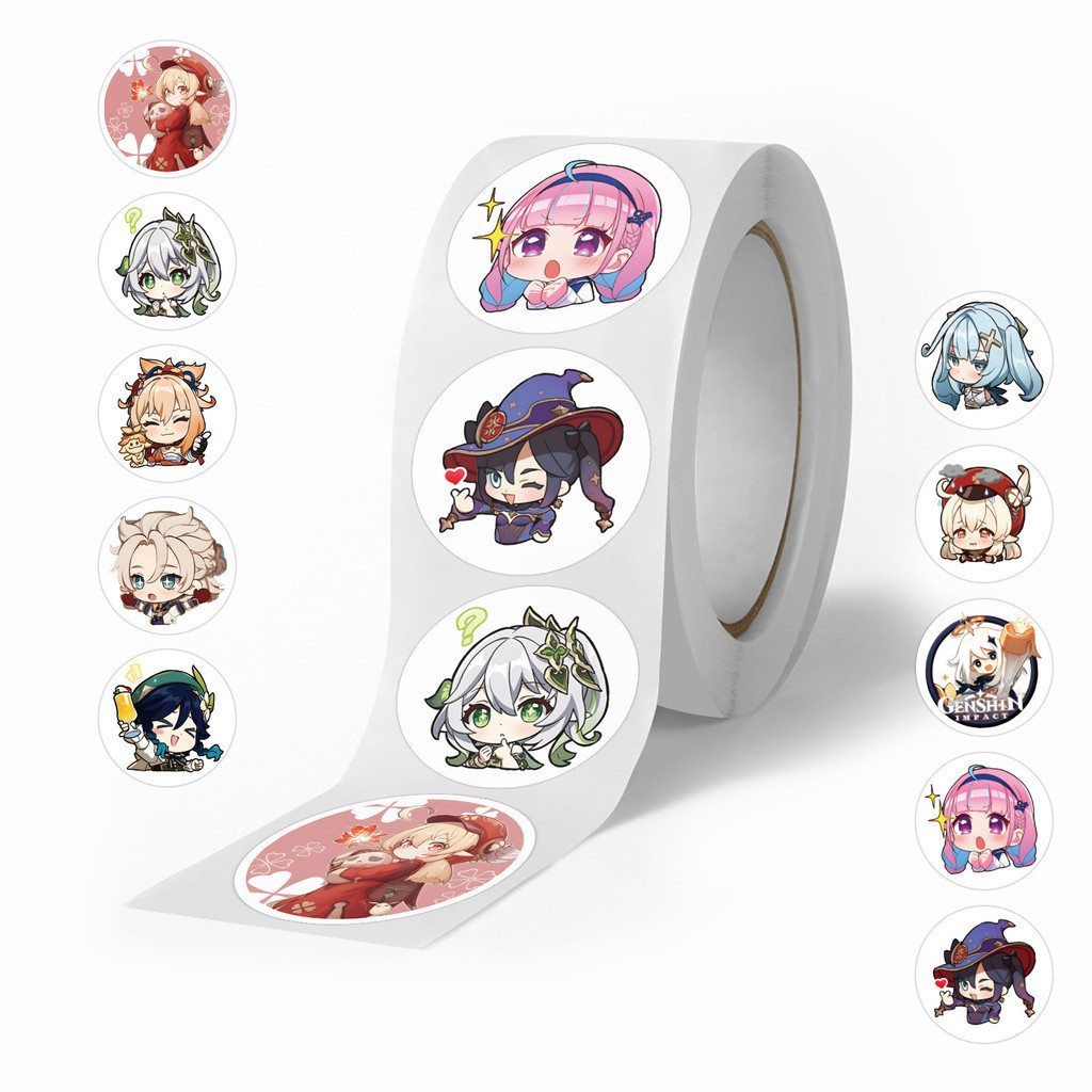 500 pcs 10 Imagens Cute Genshin Impact Game Personagens De Impacto Fita ...