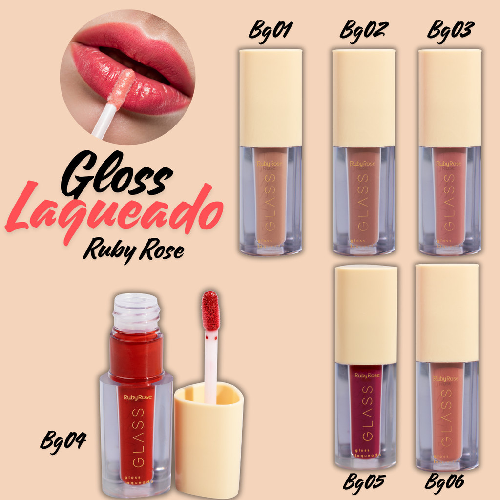 Gloss Laqueado Glass Ruby Rose Alta Cobertura Brilho | Shopee Brasil