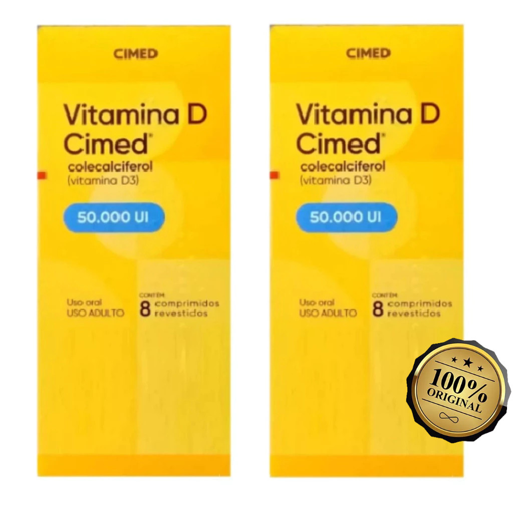 Kit 2 - Vitamina D 50.000UI 8 capsulas - CIMED - Colecalciferol ...