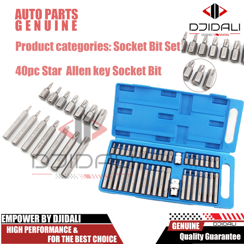 40pcs Star Spline Hex Allen Key Socket Bit Set 3/8 E 1/2 Drive Longo ...
