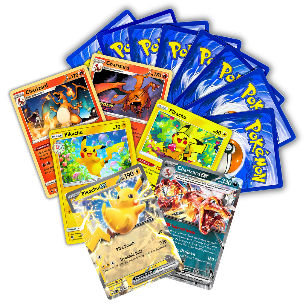 Kit 100 Cartas Pokémon + 10 Brilhantes + 1 Ultra Rara - Original COPAG ...