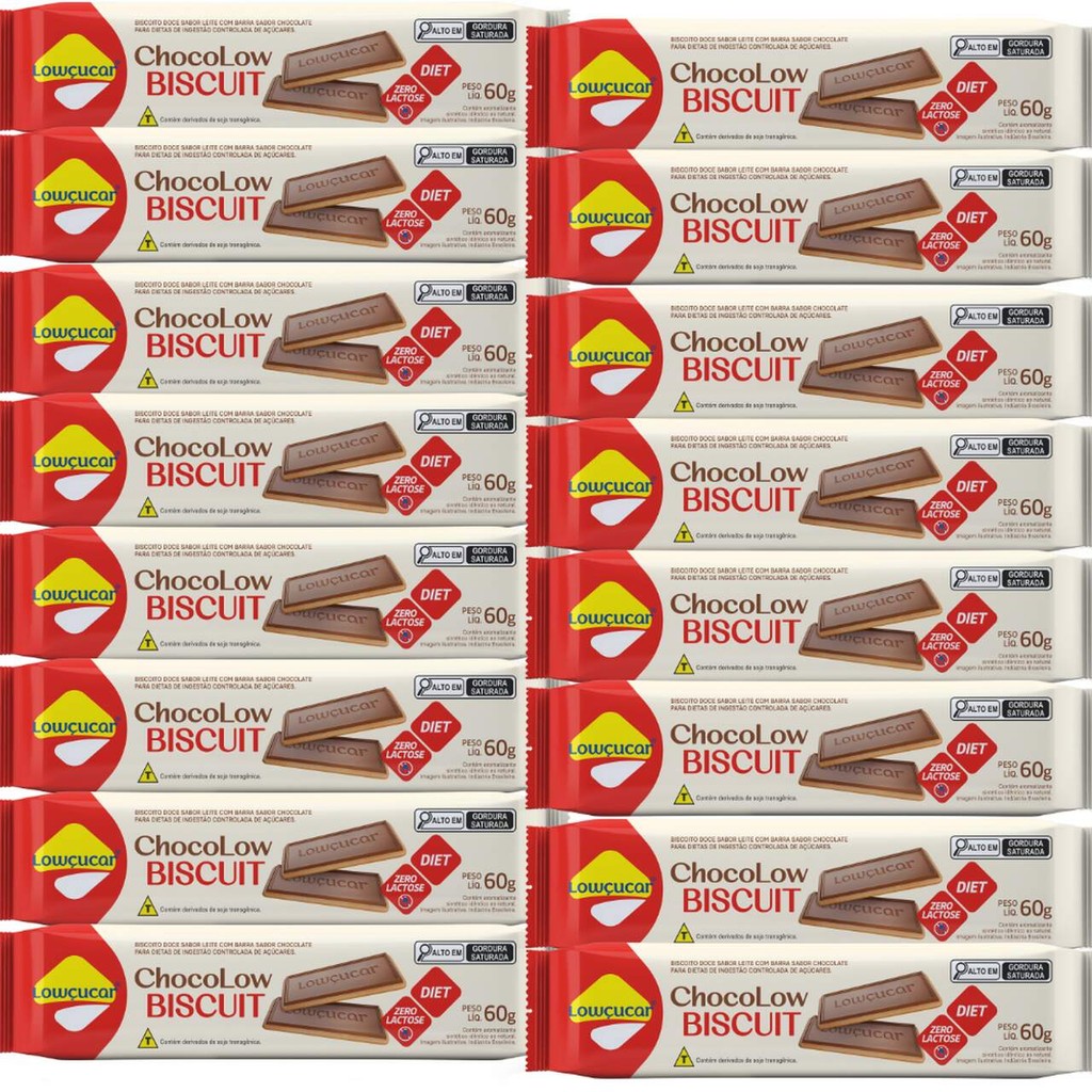 Kit 16 Unid. Chocolow Biscuit 60g | Shopee Brasil