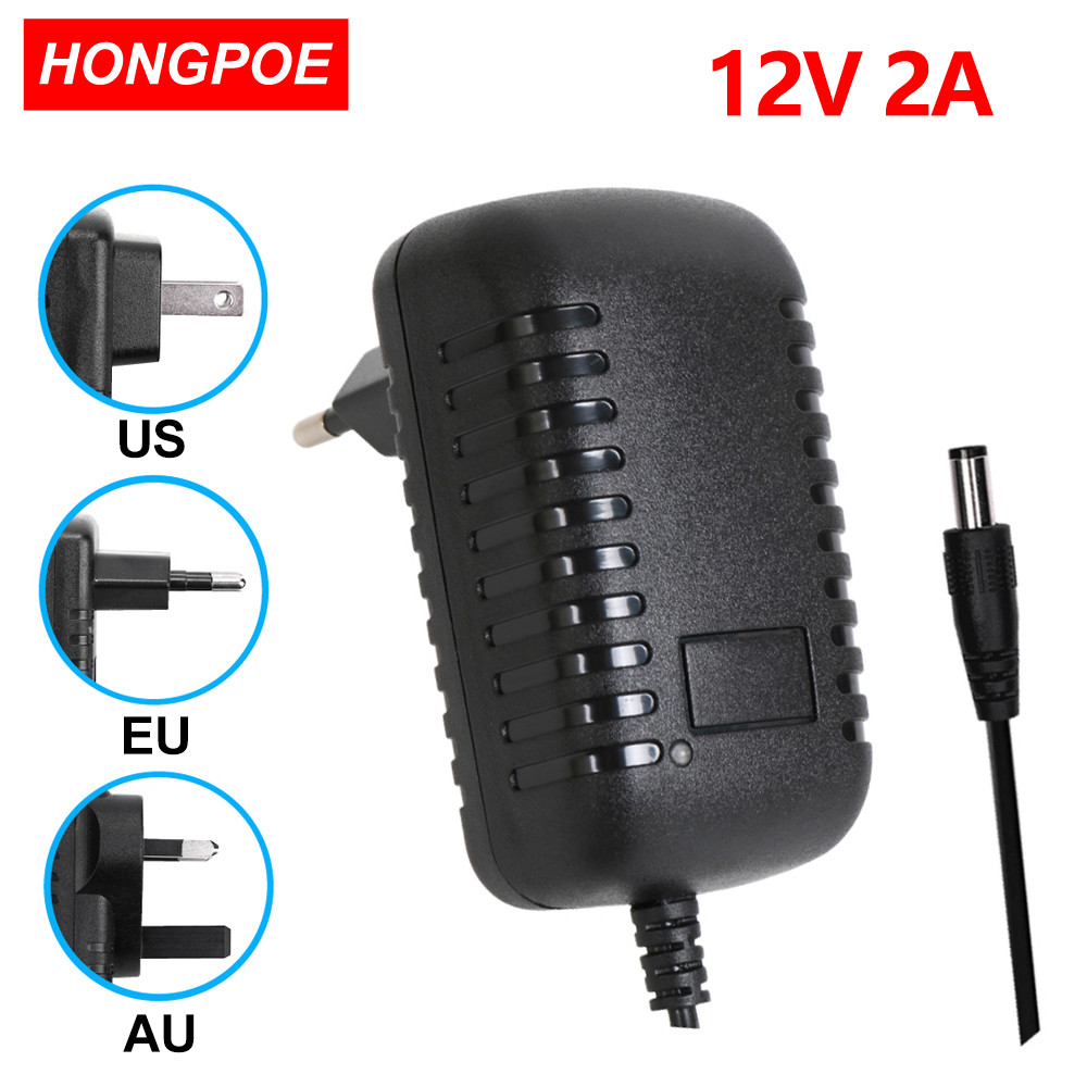 1 Pçs 12V2A AC 100V-240V Conversor Adaptador DC 12V 2A 2000mA Fonte De ...