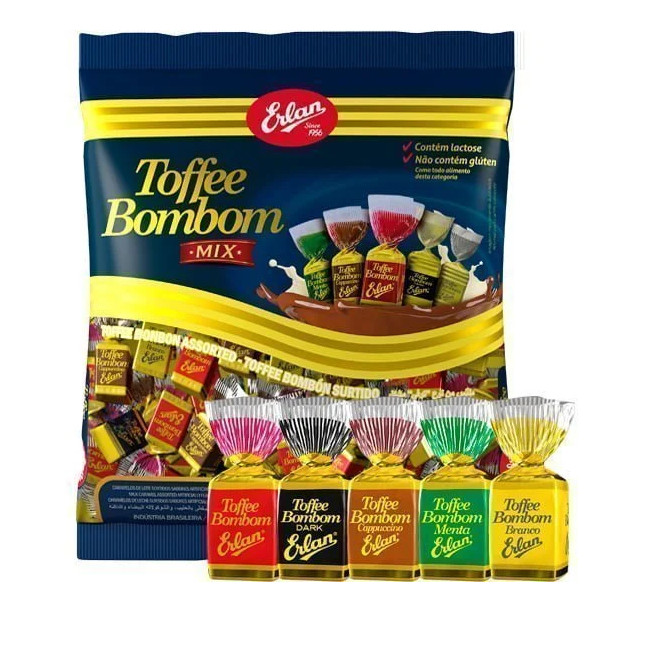 BALA ERLAN BOMBOM TOFFEE MIX 500GR | Shopee Brasil