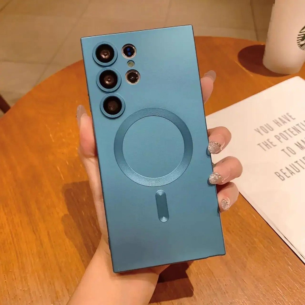 Capa Magnética Fosca De Luxo Para Samsung Galaxy S24 S22 S21 S23 Ultra Plus Fe Acessórios De ...