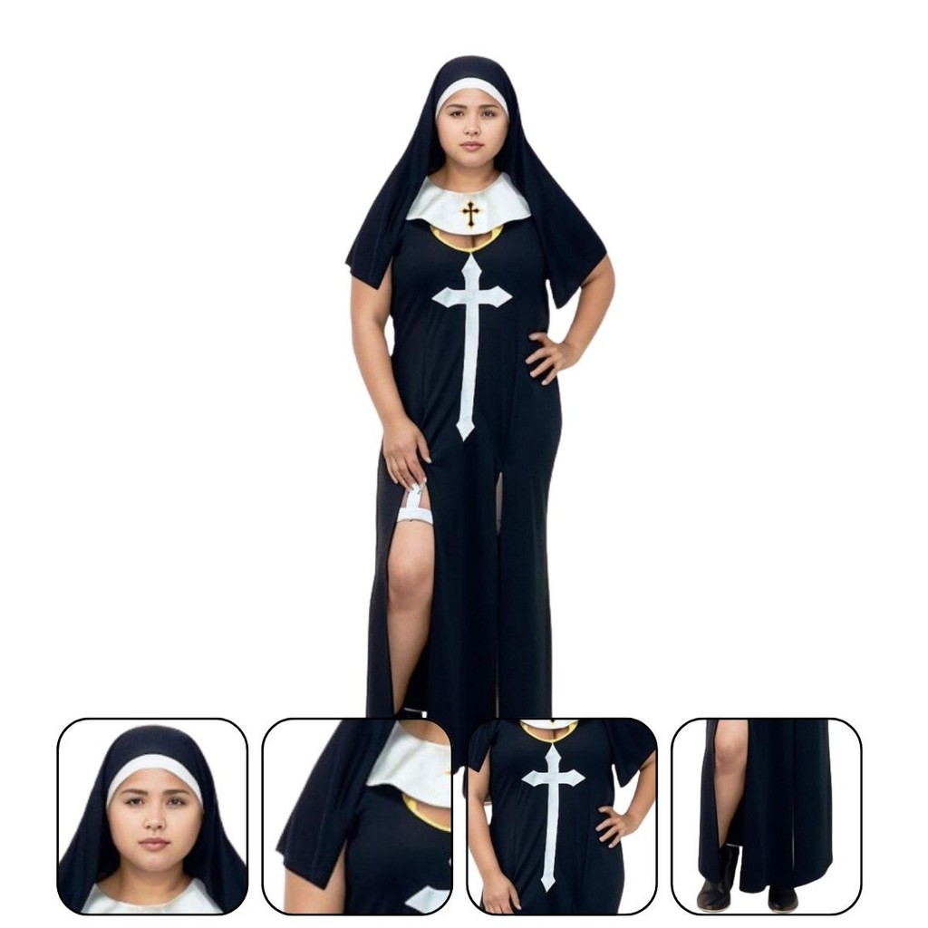 Fantasia Freira Plus Size Design Exclusivo Completo | Shopee Brasil