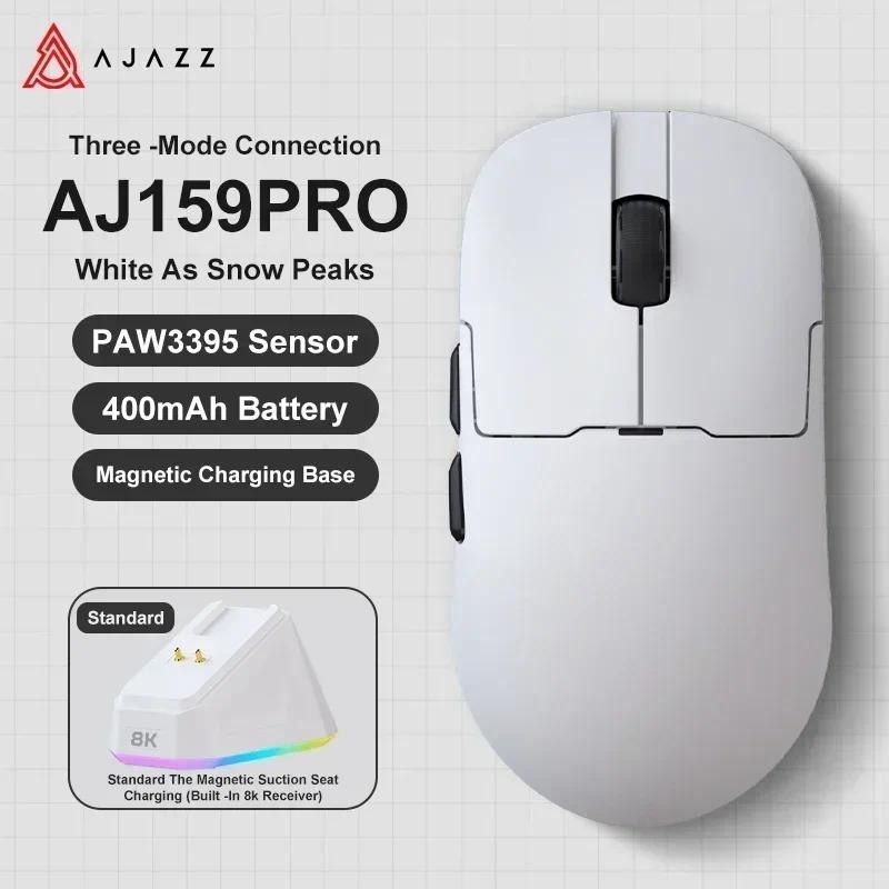 ZIYOULANG X AJAZZ AJ159PRO Mouse Sem Fio Bluetooth Com Doca De Carregamento Magnético RGB , Leve ...