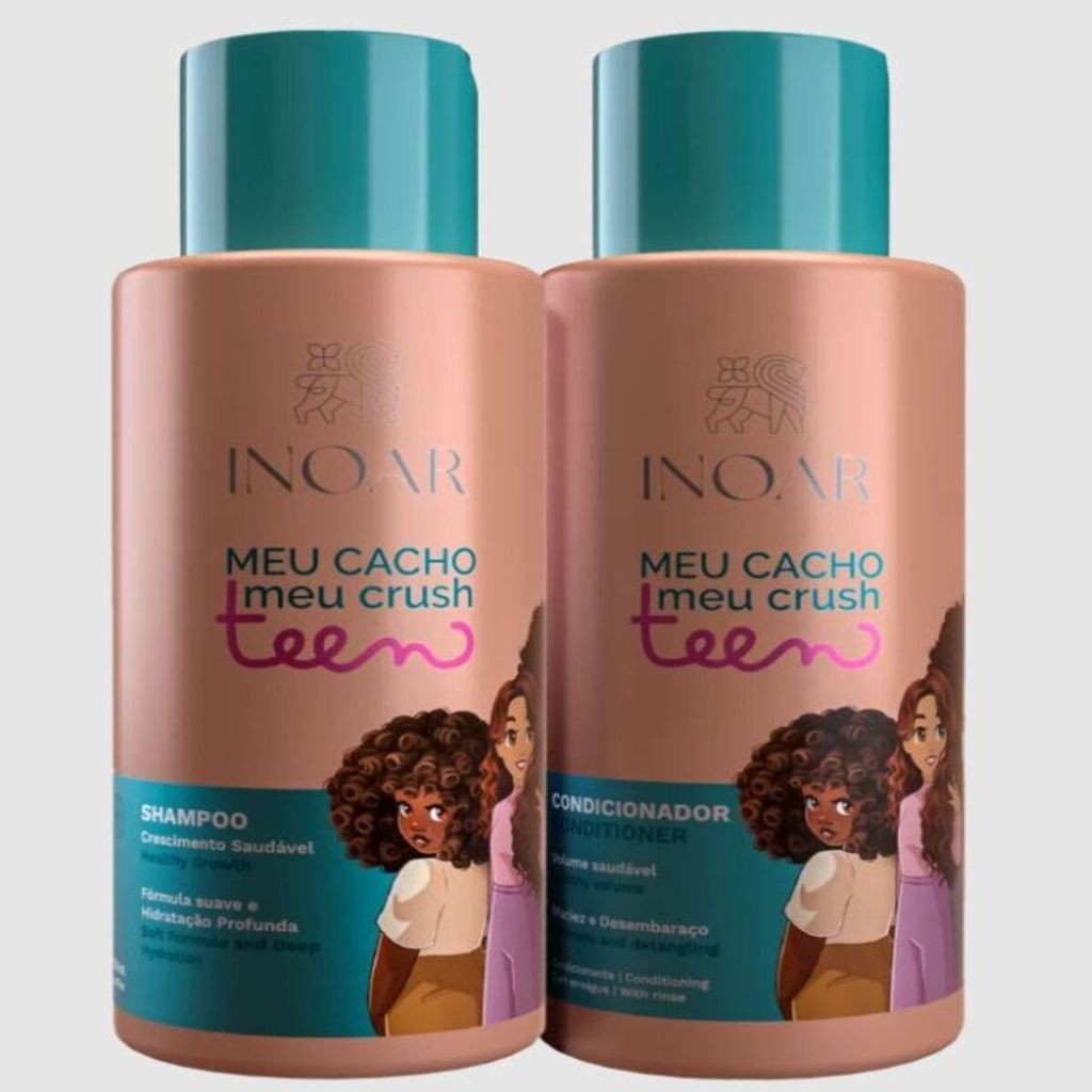 KIT INOAR MEU CACHO, MEU CRUSH TEEN SHAMPOO + CONDICIONADOR 500ML (2 PRODUTOS) | Shopee Brasil