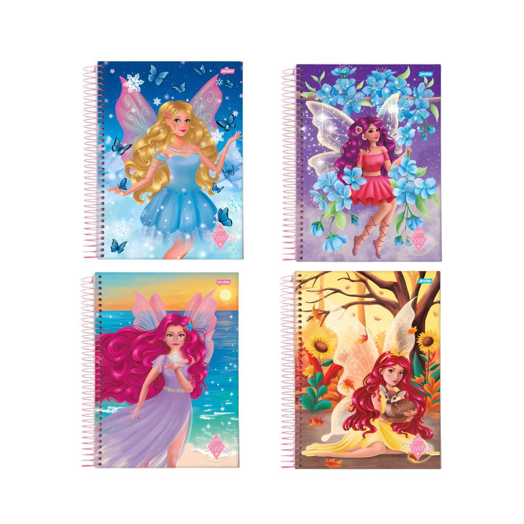 Caderno Espiral Universitario 1M 80Fls Conto De Fada Jandaia | Shopee ...