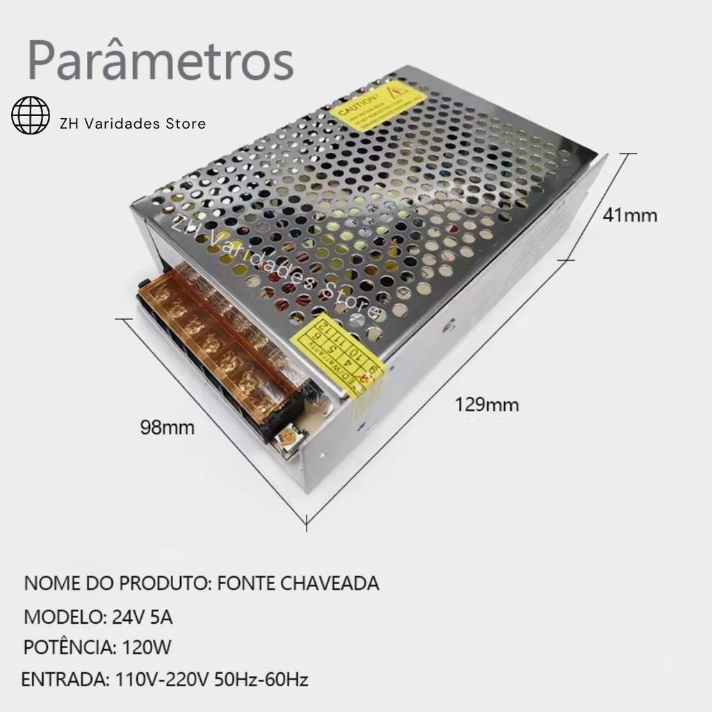 Fonte Chaveada 24V 5A Colmeia Bivolt 120W Automático | Shopee Brasil