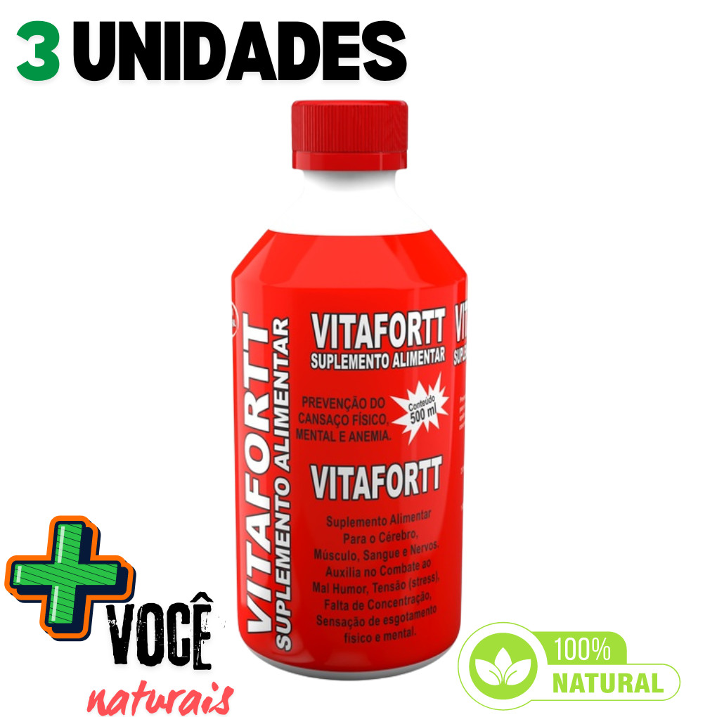 Kit 3 Un Suplemento Natural VitaFortt Líquido Concentrado 500ml ...