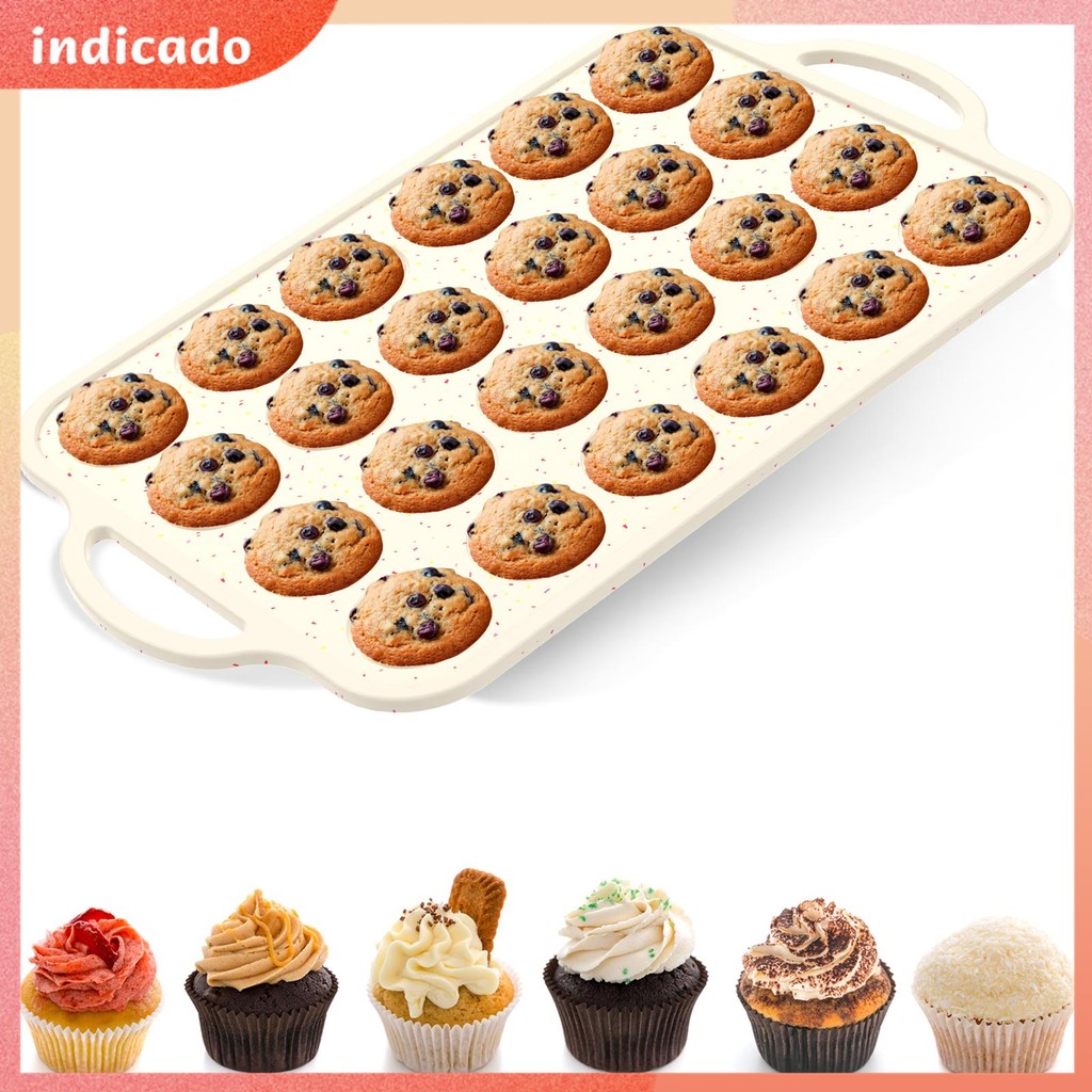 Mini Forma De Muffin De Silicone Moldes Metal Reforçado Borda Panelas ...