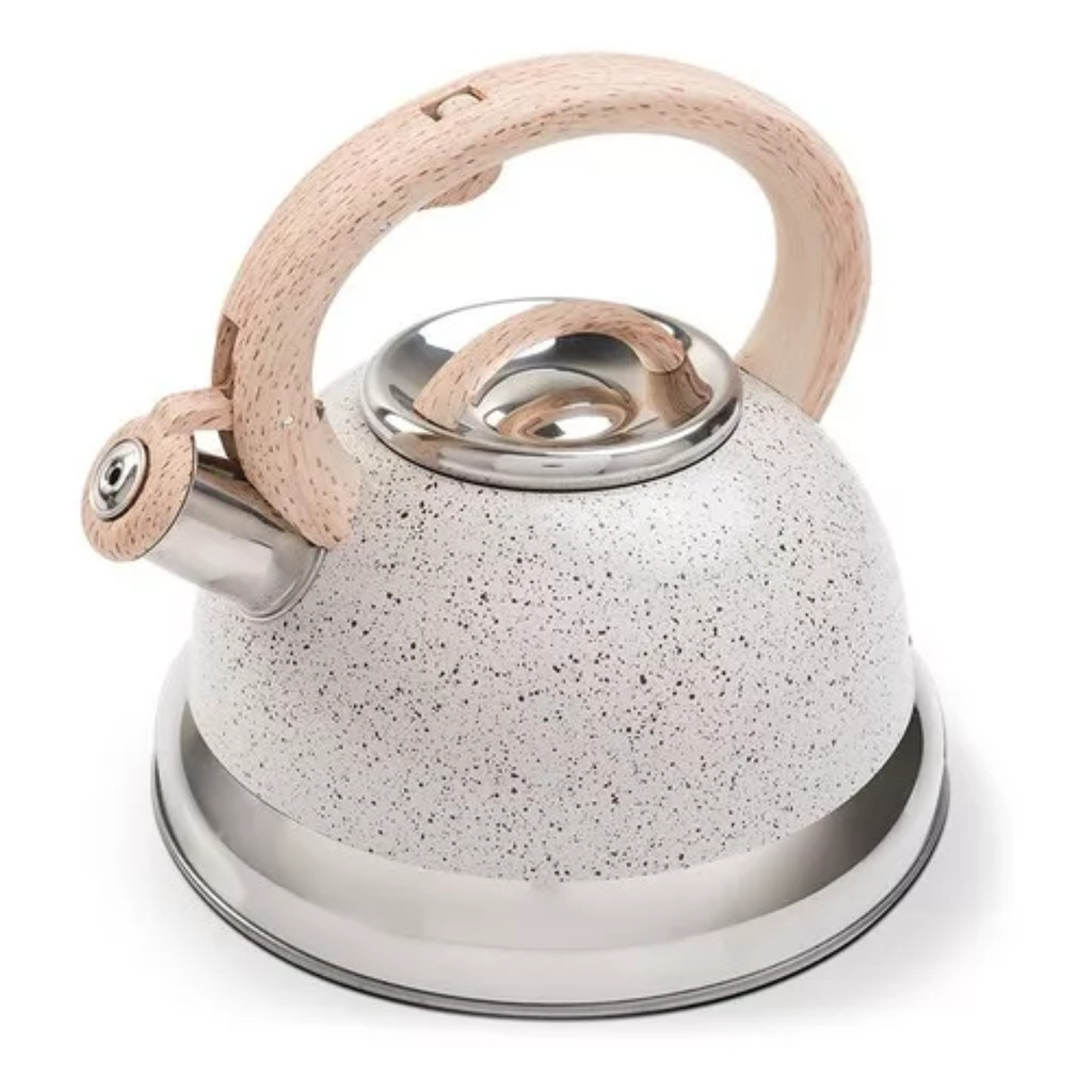 Chaleira Com Apito Retrô Bule de 2,7L na Cor Branco Vanila Roma Brinox ...