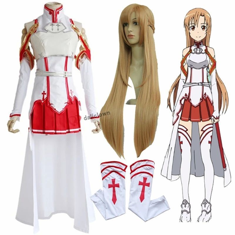 Anime Sword Art Online Asuna Cosplay Costume Dress Uniformes Para O ...