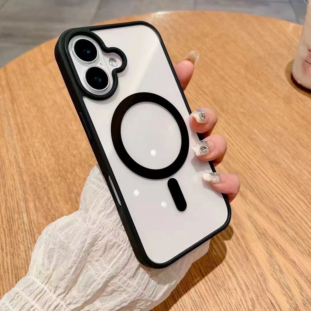 Carregamento Magnético Sem Fio Magnética Mate Acrílico Transparente Capa Dura Compatível Para ...