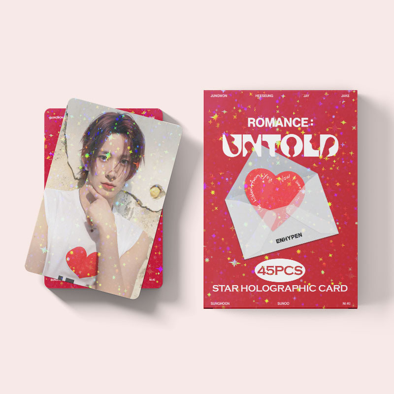 50-124pcs EN Holographic Postcards ROMANCE UNTOLD MEMORABILIA HEESEUNG ...