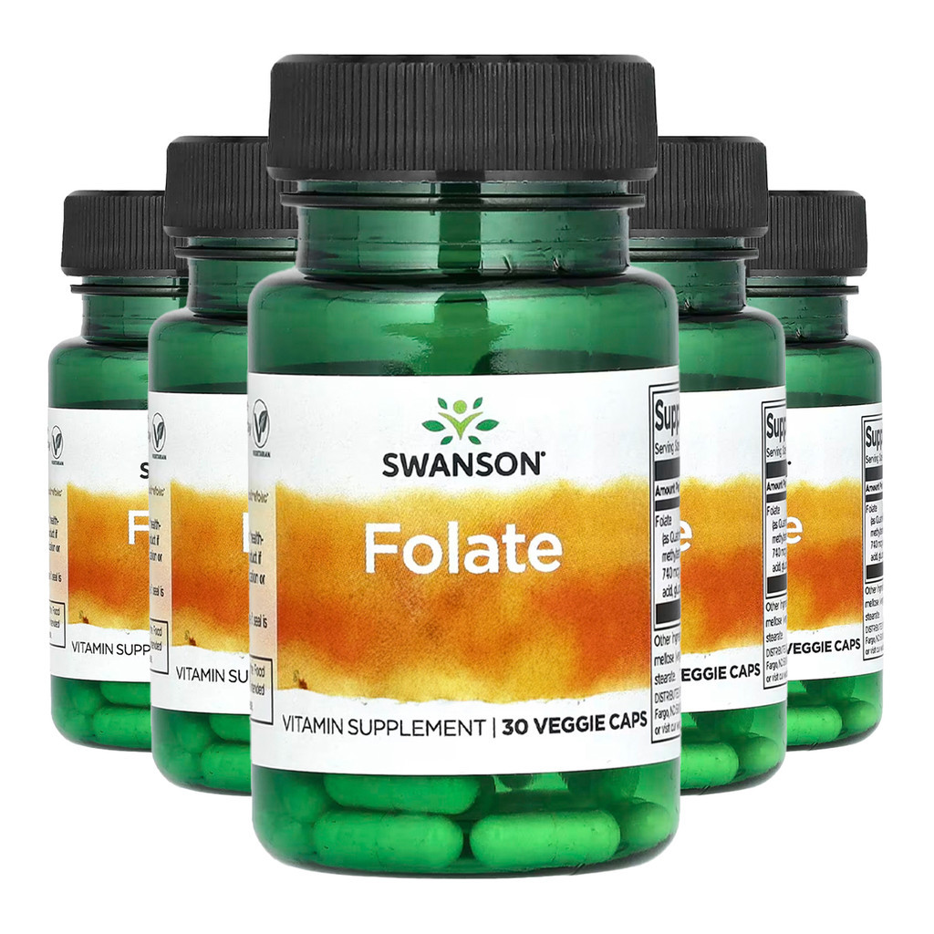 Kit 5x Folate Ácido Fólico 680mcg Swanson 30 Caps Importado /Made in ...