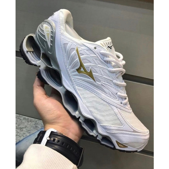 Tenis Masculino Mizuno Wave Prophecy Pro 8 Branco Confortável Leve Para ...