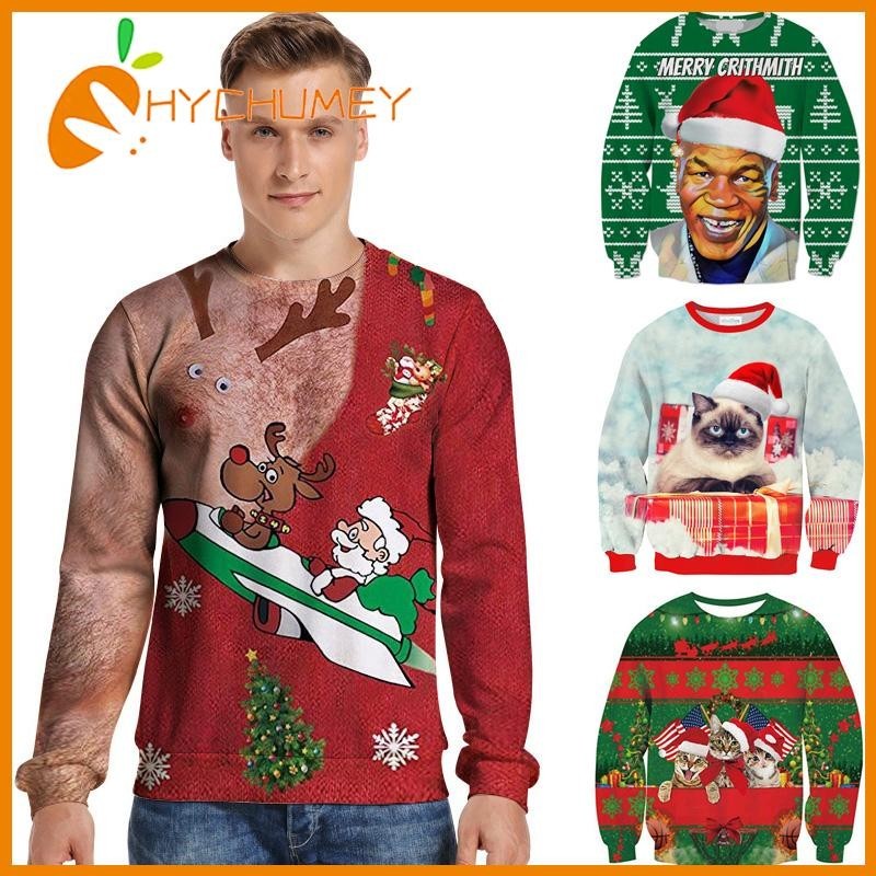 Máquina Feia Lavável Suéter De Natal Papai Noel Pulôver Festivo Unissex ...