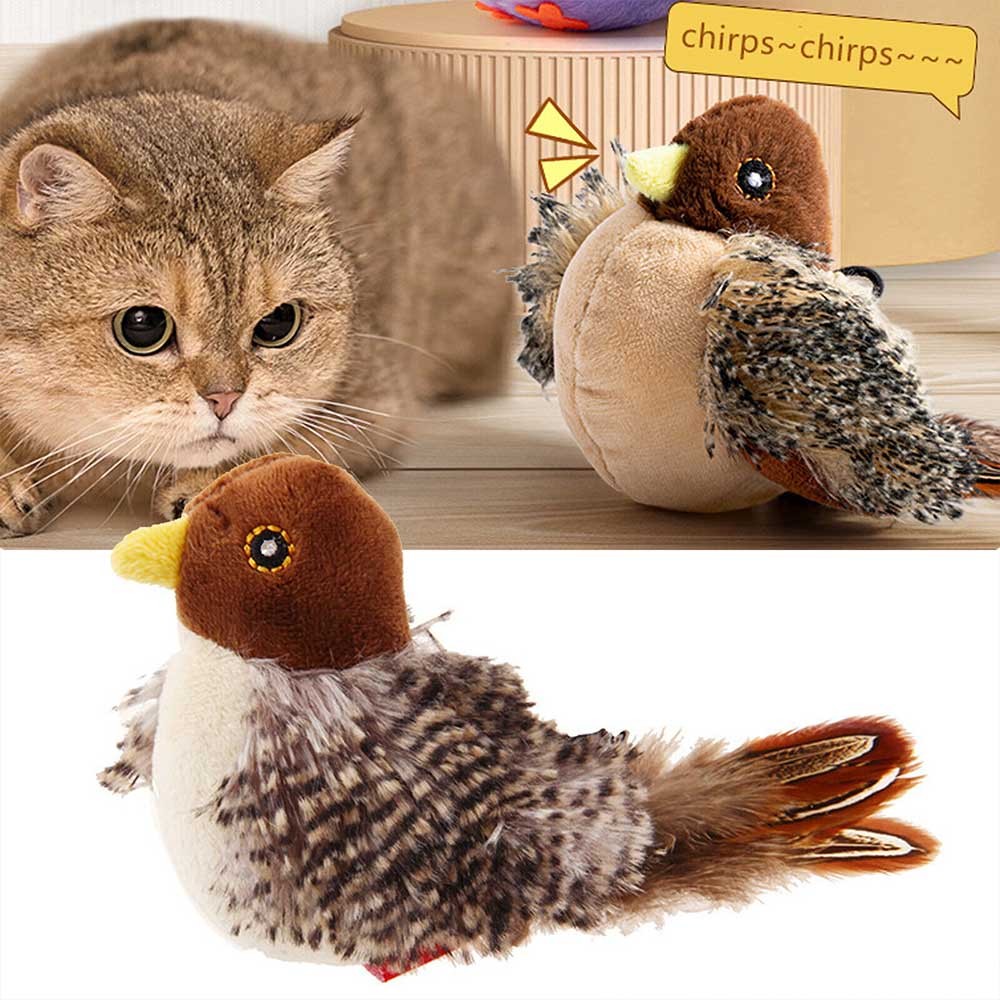 Interactive Cat Toys Rechargeable Chirping Flapping Bird no Flying with ...