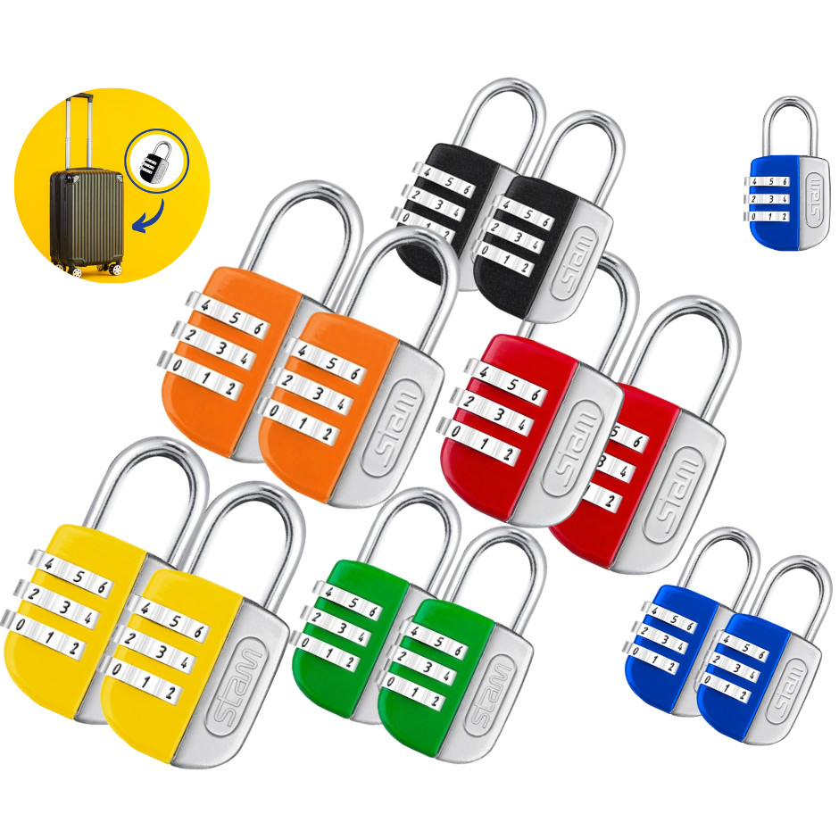 STAM KIT com 2 CADEADOS LIFE COLORS 25MM ESCOLHA A COR DO SEU KIT ...