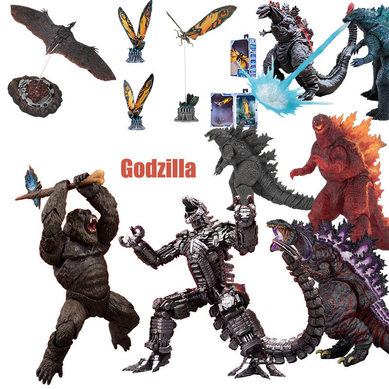 NECA Godzilla Figura Mothra Rodan Mecha SHM King Kong Ação Modelo De ...