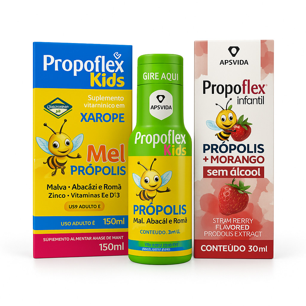 Kit Infantil Propoflex | Spray de Garganta + Extrato de Morango ...