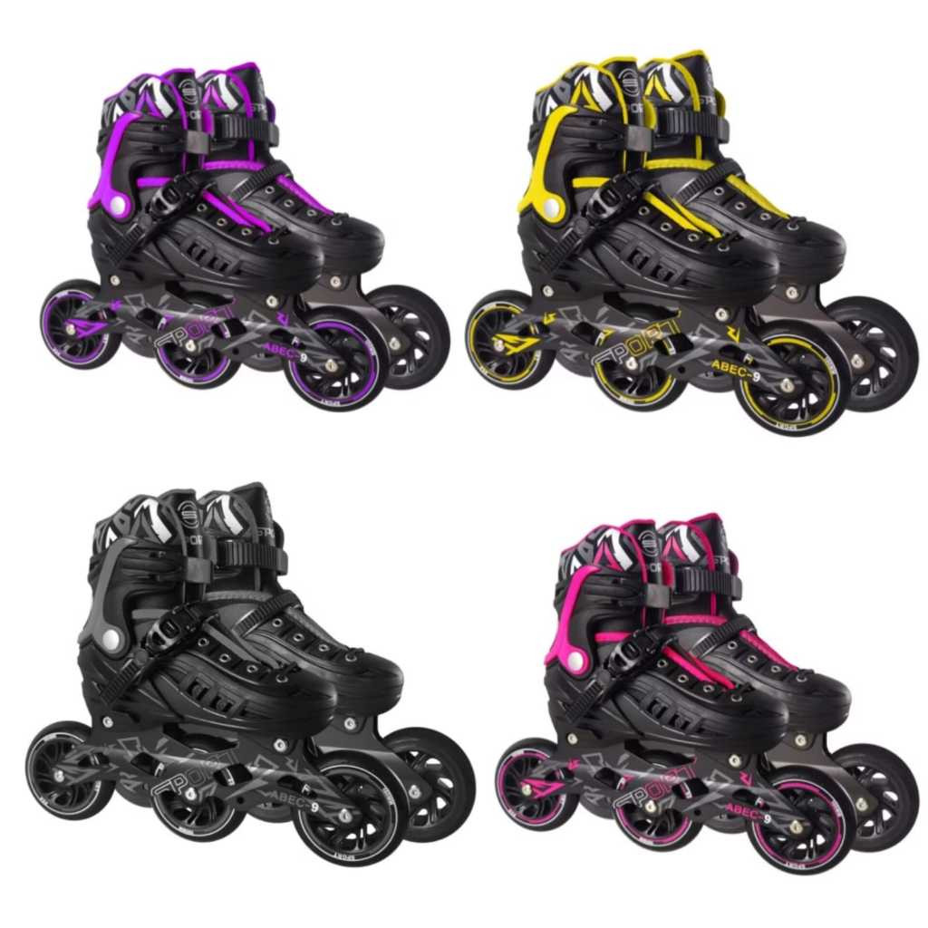 Patins Roller 3 Rodas Profissional Rodas 100 Mm Ajustável Várias Cores ...