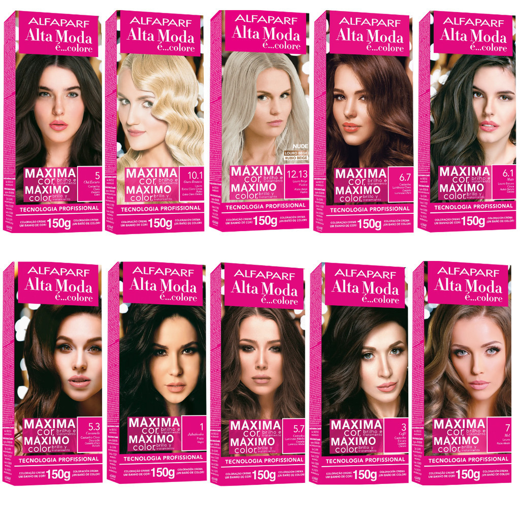 KIT 2 ALFAPARF ALTA MODA TINTA CAPILAR 150G - CONFIRA AS CORES | Shopee Brasil