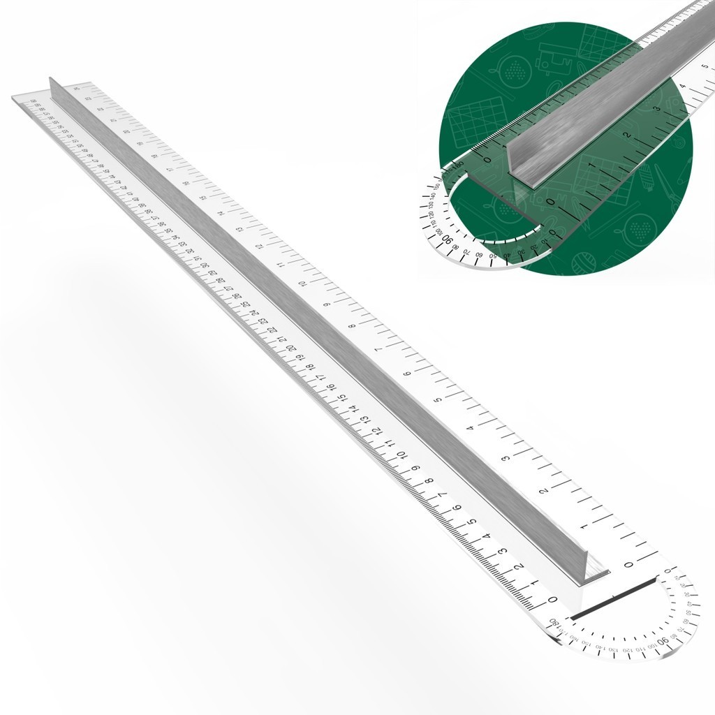 Régua Com Proteção Para Dedos 60 Centimetros 24 Polegadas 180 Graus ...