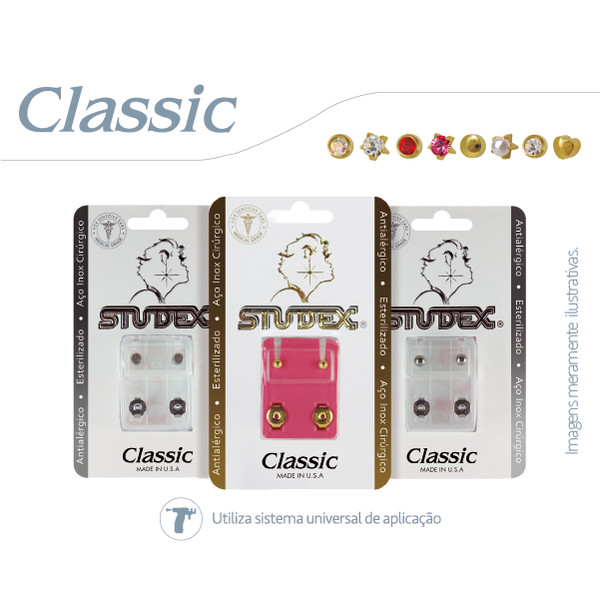 Brinco Studex Classic Dourado Aço Inox Cirúrgico 1 Par | Shopee Brasil