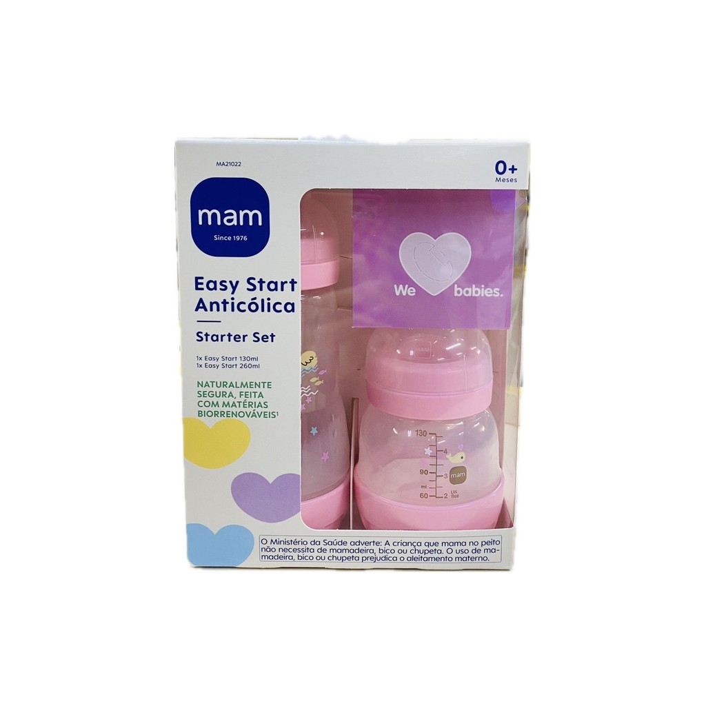 Kit Mamadeira Mam Easy Start Anticólica - Starter Set Rosa 160ml e ...