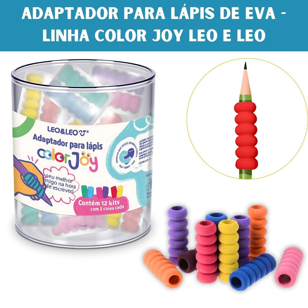 Kit com 2 Unidades Adaptador De Lapis De Eva Colorjoy Leo & Leo ...