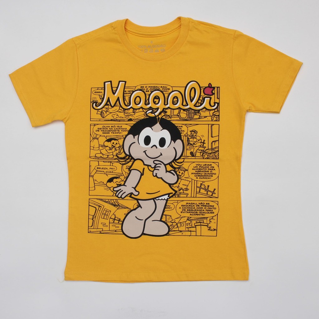 Camiseta Personagem Infantil Turma da Monica Magali Manga Curta 100% ...