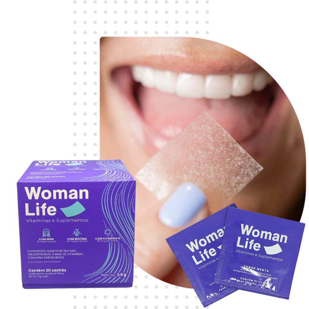 Cabelo Pele Unha WomanLIfe Alta Absorção Filme Orodispersível | Shopee ...