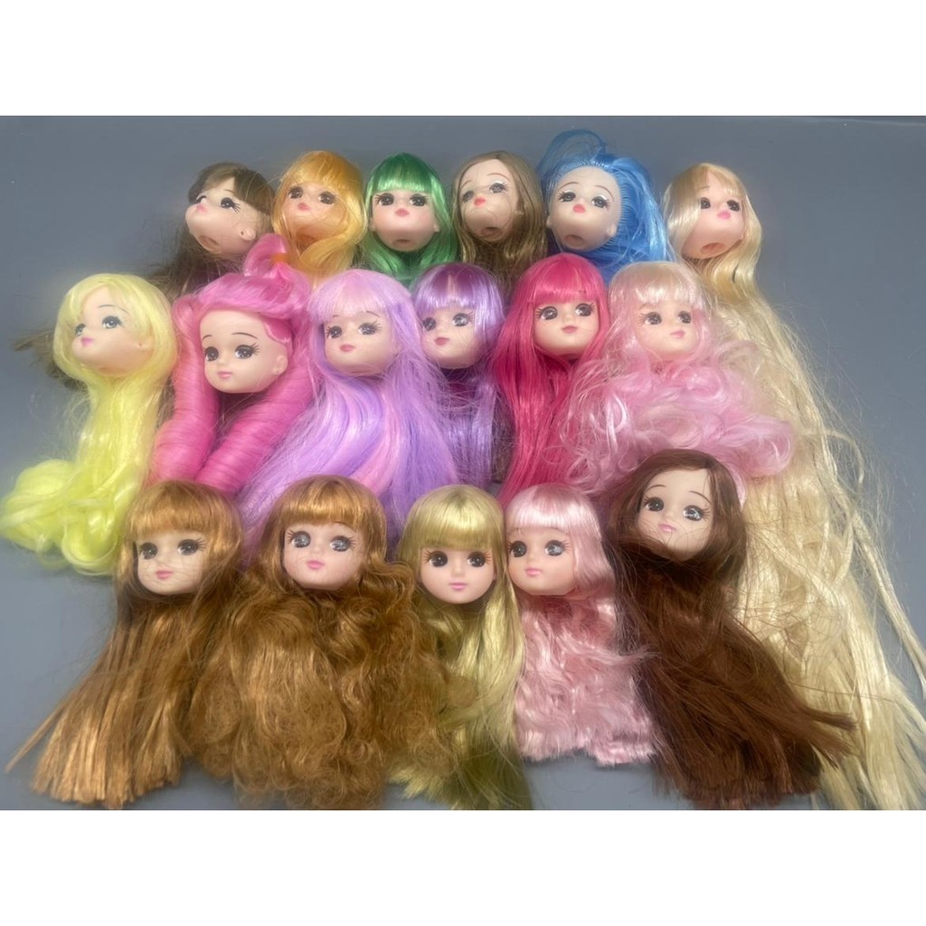 Cabeça de boneca Lijia em massa genuína, cor de cabeça única, múltiplas ...